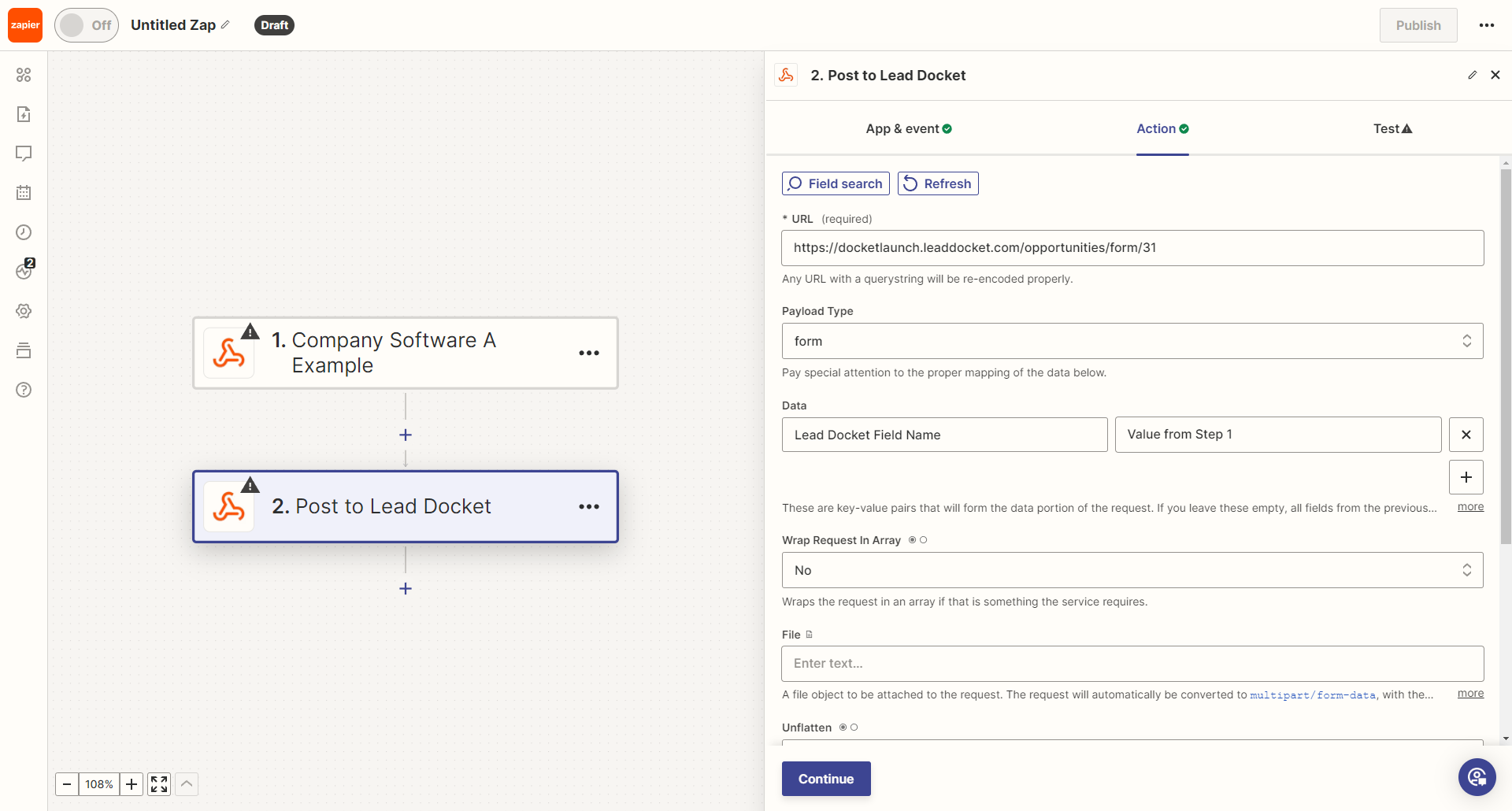 Integrating with Lead Docket via Zapier (Inbound Posts to Lead Docket) – Docket Launch