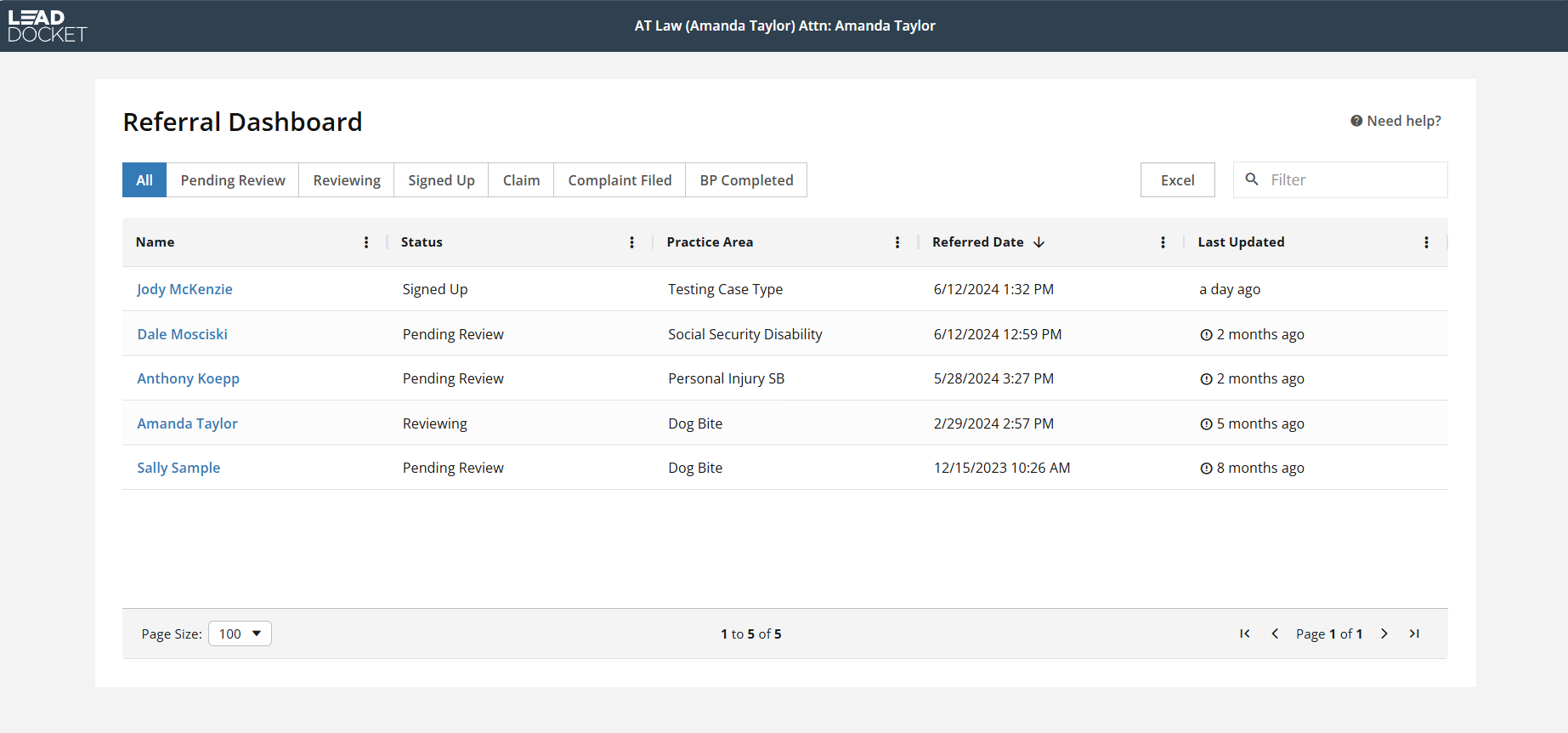 Referral Process in Lead Docket – Docket Launch