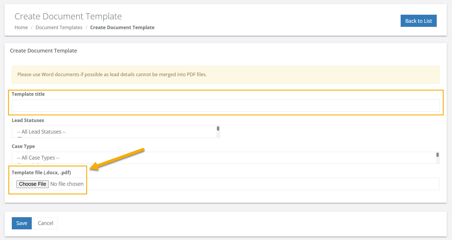 Document Templates – Docket Launch