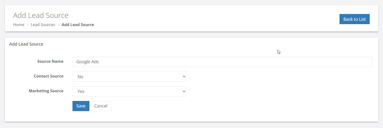 Lead Sources – Docket Launch
