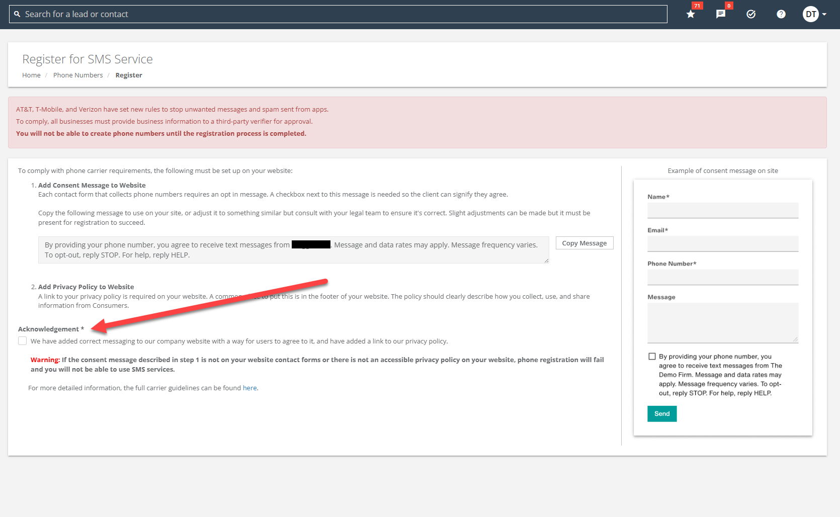 Texting Registration and TCPA Compliance – Docket Launch